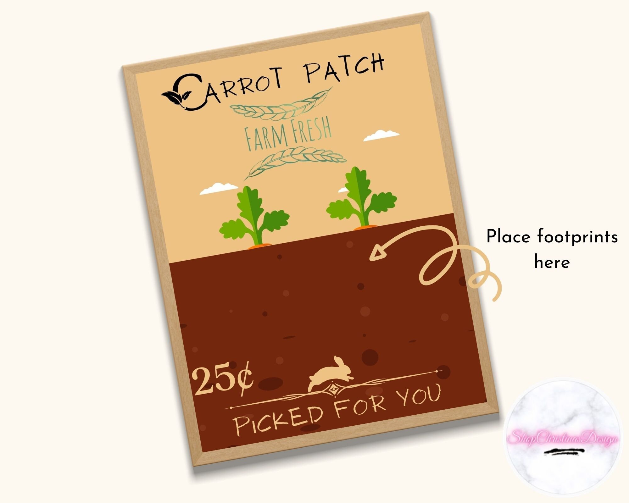 Farm Sign Carrot Patch Easter, Footprint Feet Art Craft, Kids Baby ...