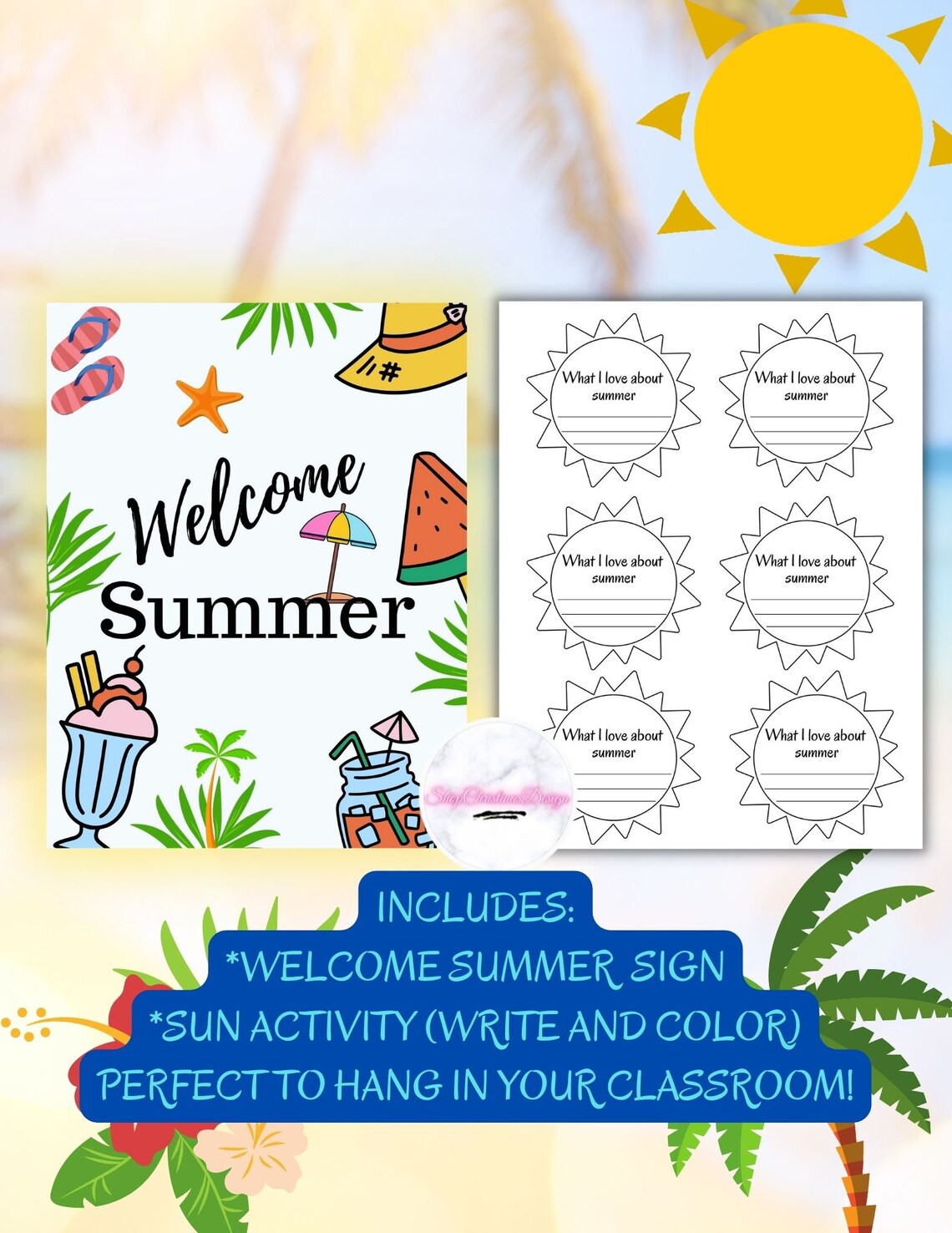 Welcome Summer Sign Party Sign Classroom Decor Summer - Etsy