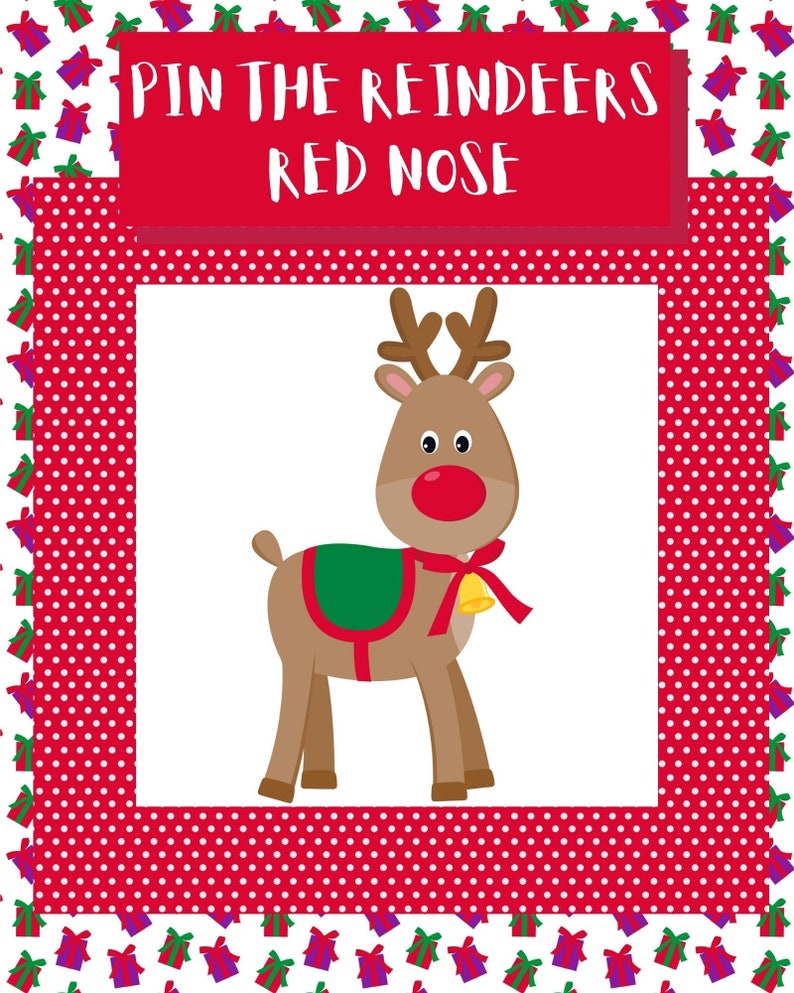 Christmas Pin the Nose on the REINDEER! Printable Download - Fun ...