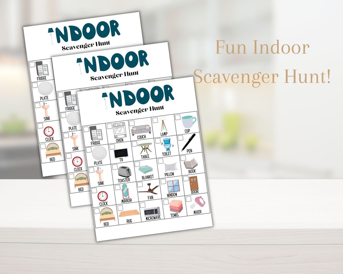 Printable Scavenger Hunt, Indoor Scavenger Hunt, Scavenger Hunt, Indoor ...