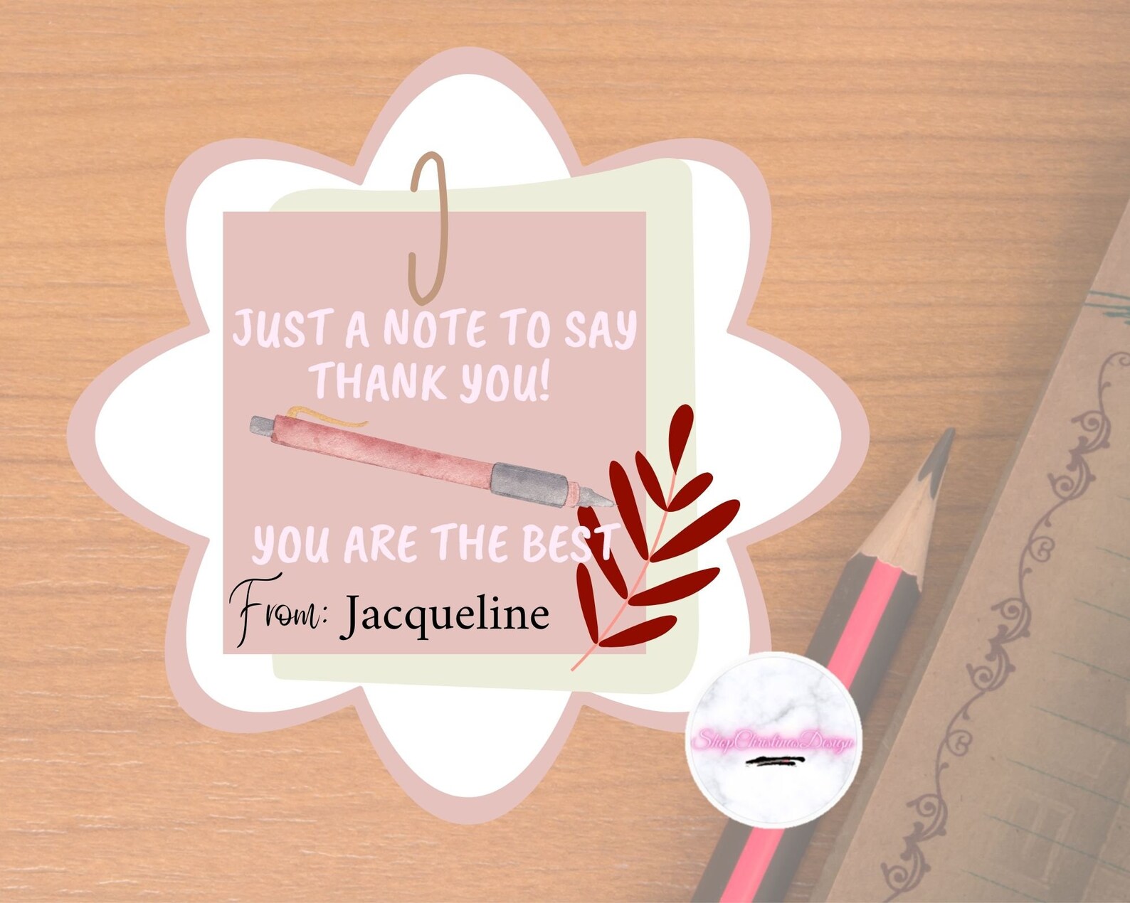 Teacher Gift, Teacher Appreciation Gift, Gift Tag, Thank You Note Gift ...