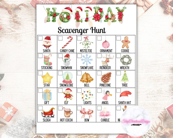 Printable Scavenger Hunt Holiday Scavenger Hunt Outdoor - Etsy