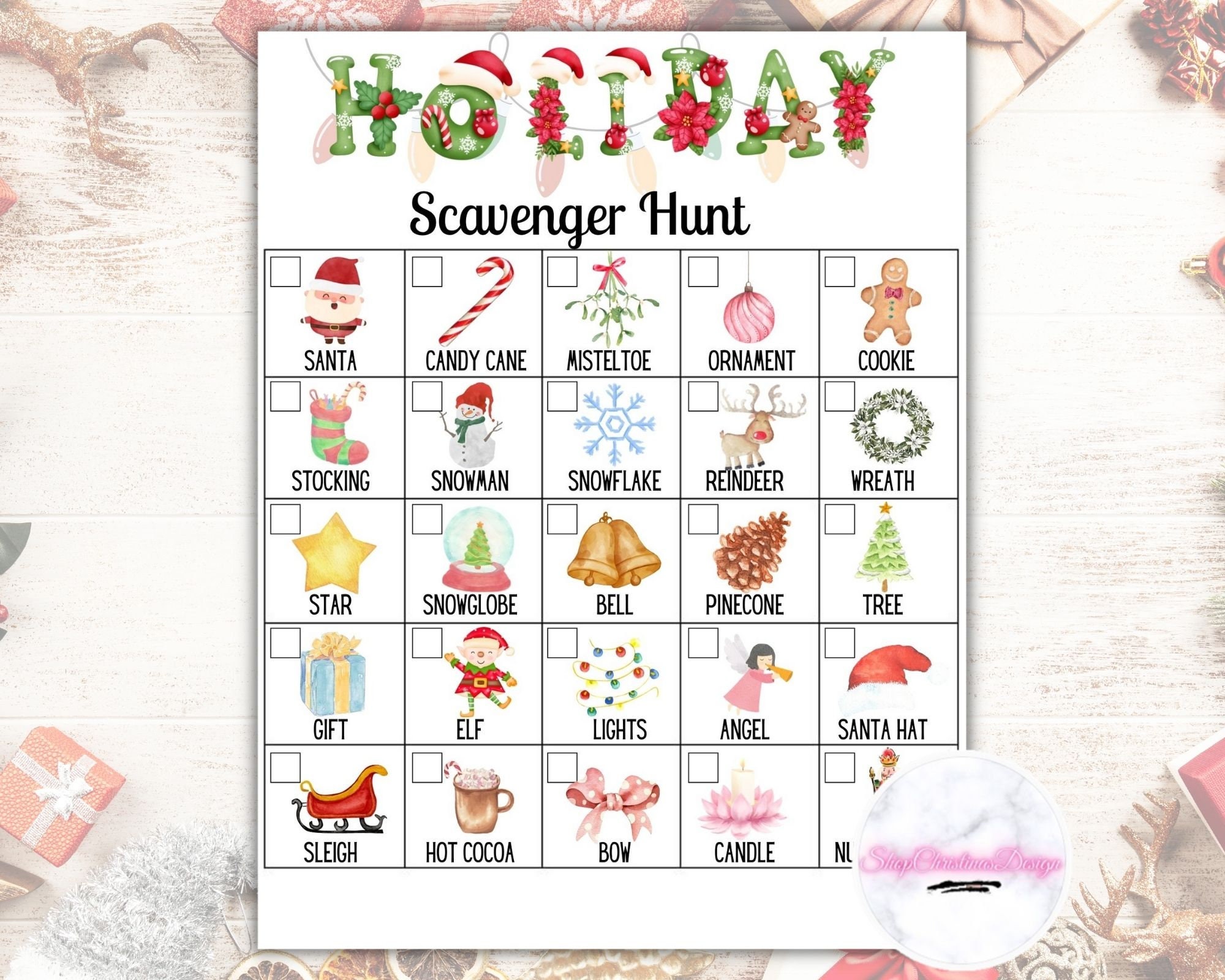 Printable Scavenger Hunt, Holiday Scavenger Hunt, Outdoor Scavenger ...
