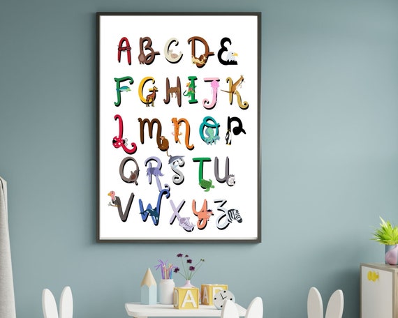 Alphabet Poster Printable Wall Art ABC Poster Kids Wall Art | Etsy