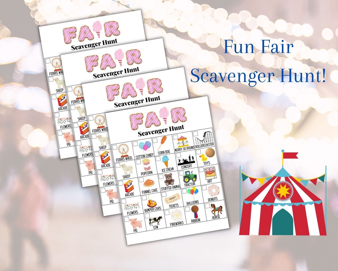 Printable Scavenger Hunt, Fair Scavenger Hunt, Outdoor Scavenger Hunt ...