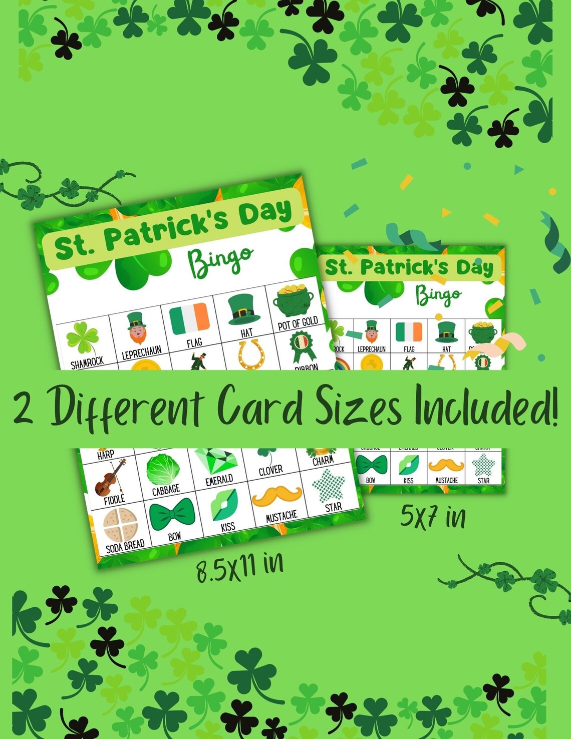 St Patricks Day Bingo, Kids Activity, Printable, Bingo Cards, St ...