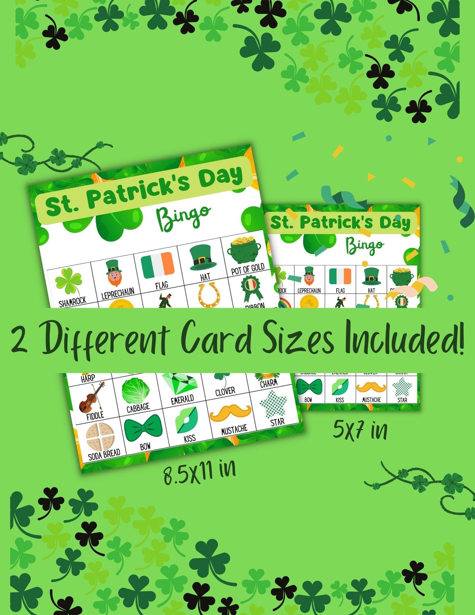 St Patricks Day Bingo, Kids Activity, Printable, Bingo Cards, St ...