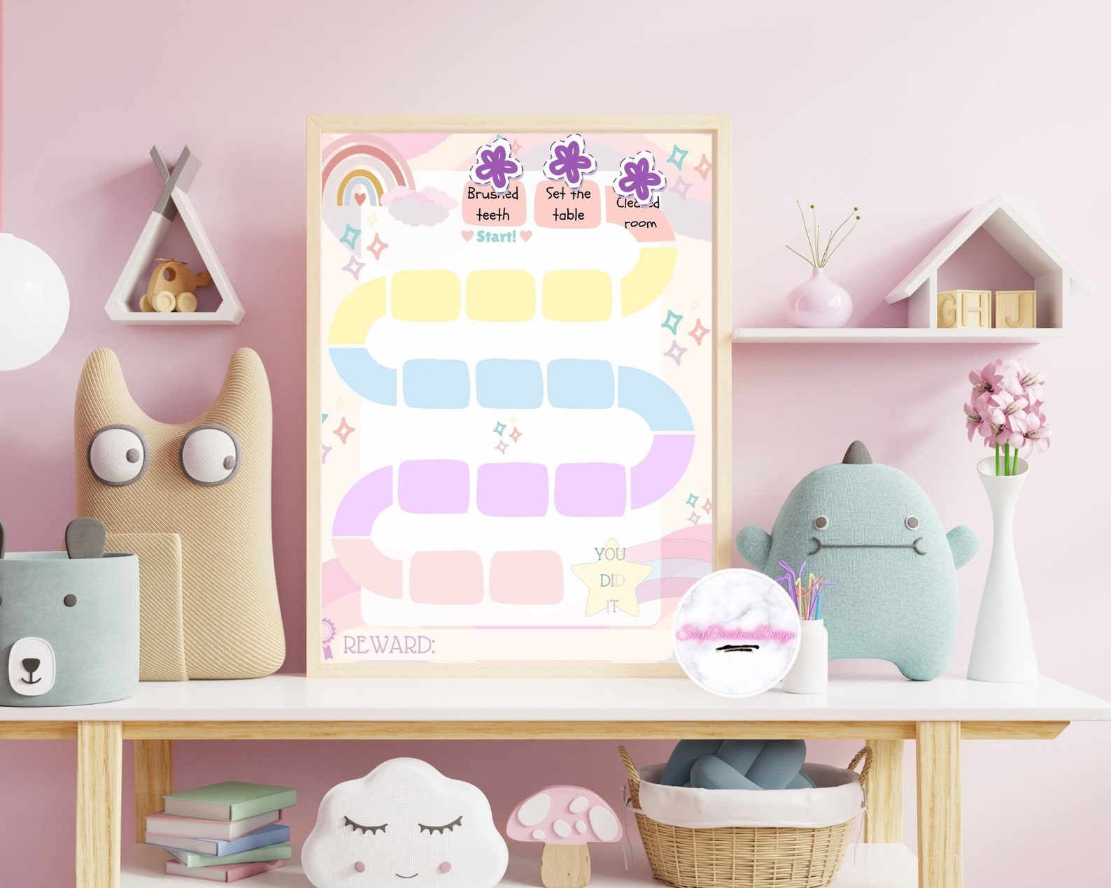 Printable Rainbow Reward Chart, Sunshine Behavior Chart, Kids Routine ...