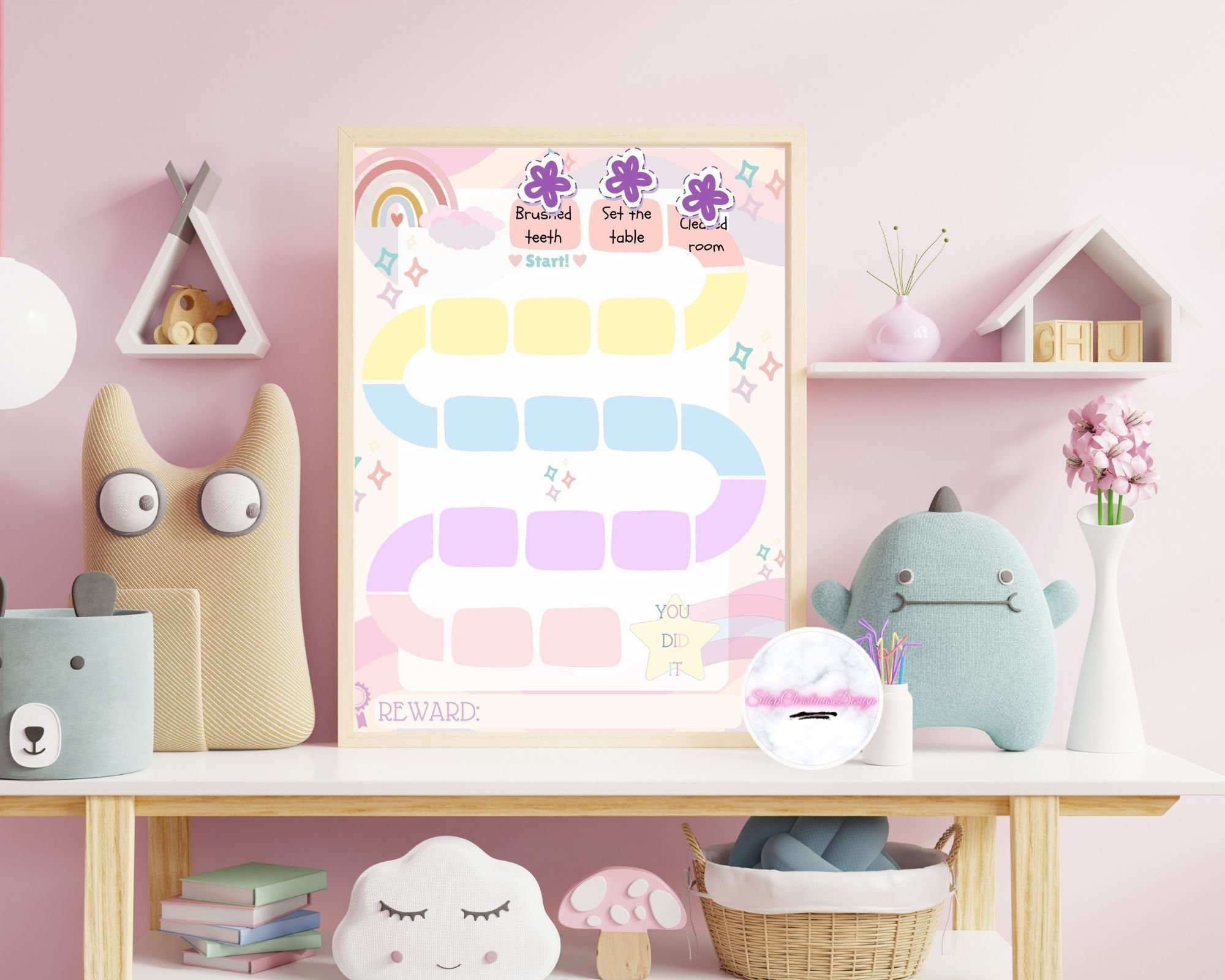 Printable Rainbow Reward Chart, Sunshine Behavior Chart, Kids Routine ...