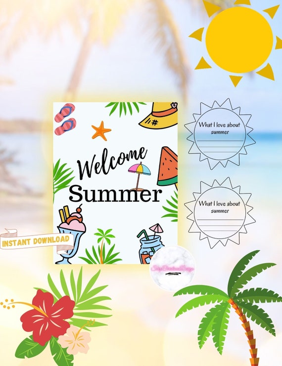 Welcome Summer Sign Party Sign Classroom Decor Summer - Etsy
