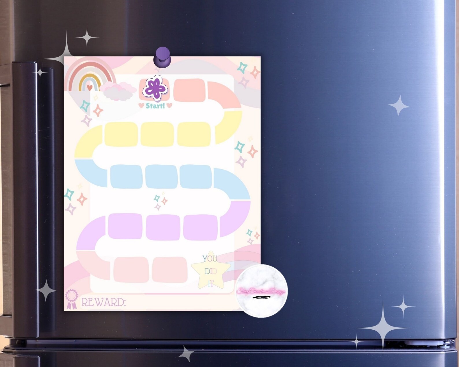 Printable Rainbow Reward Chart, Sunshine Behavior Chart, Kids Routine ...