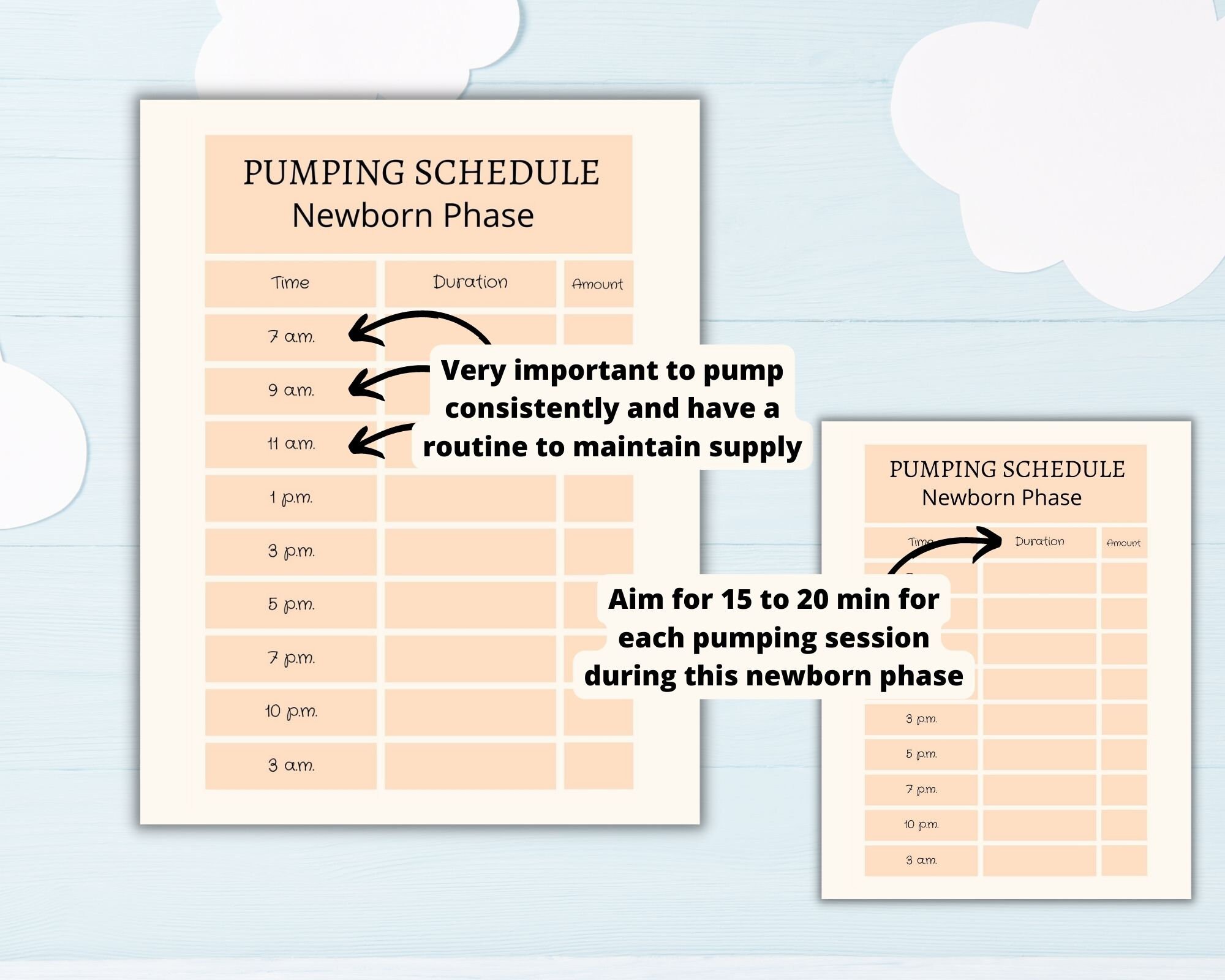 Pumping Schedule, Pumping Log Chart, Pump, Printable Download, Track ...