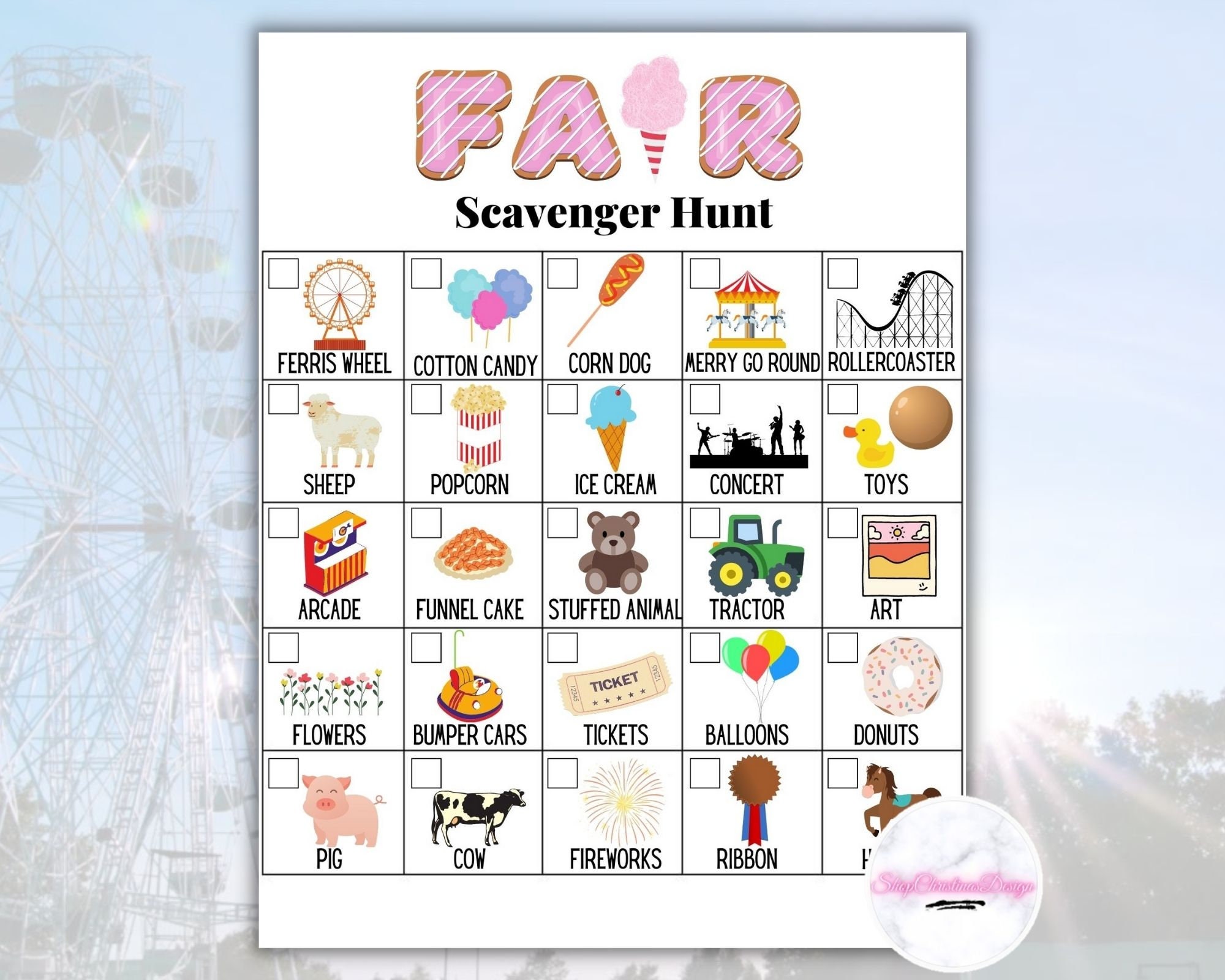 Printable Scavenger Hunt, Fair Scavenger Hunt, Outdoor Scavenger Hunt ...