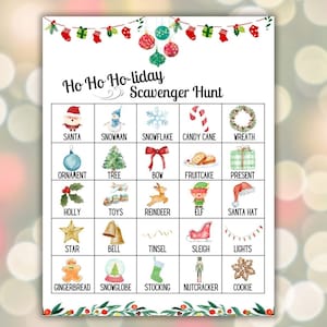 Winter Holiday Scavenger Hunt for Kids, Family Holiday Activity, Winter ...