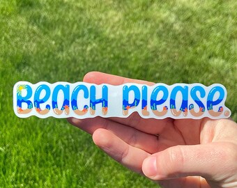 Beach Please Sticker - Etsy