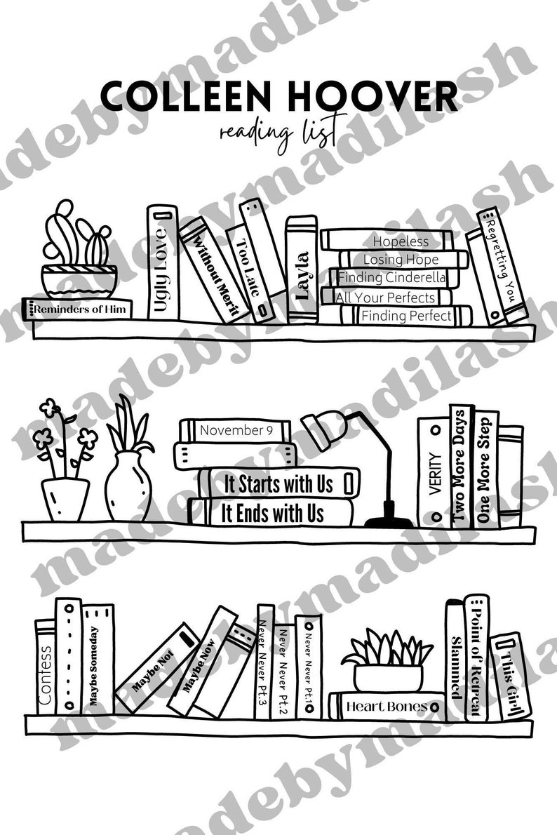 Colleen Hoover Printable Book List Colleen Hoover Printable Book List