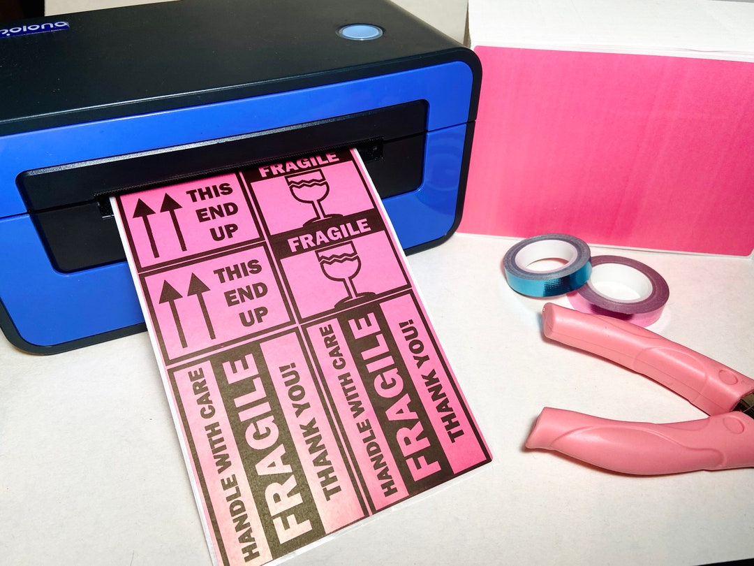 Print Your Own Fragile Label Stickers. Thermal Printer - Etsy