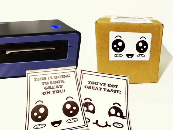 Cartoon Cute Face Shipping Label Packaging Stickers. Thermal | Etsy