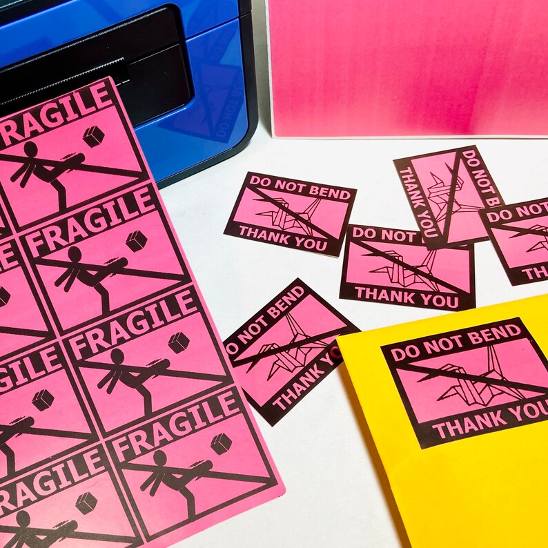 Funny Fragile Label Stickers. Print Your Own Thermal Printer - Etsy