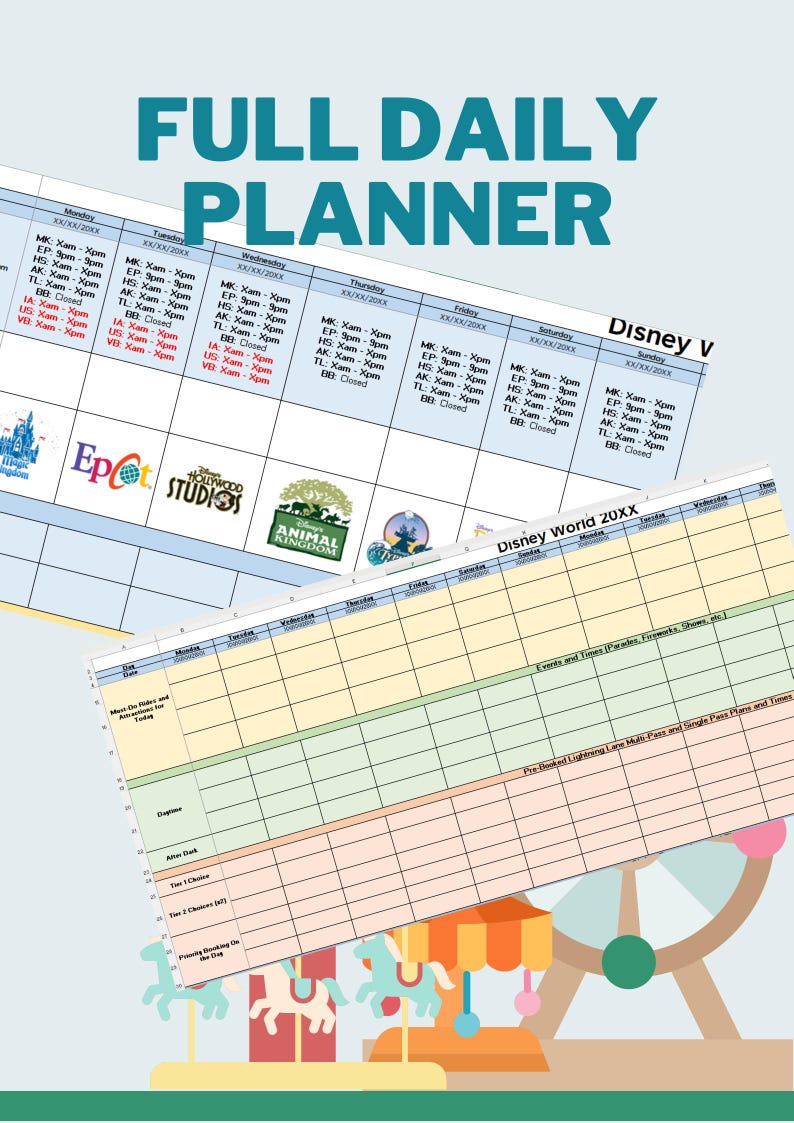WDW Park Planner & Travel Planning Kit Guide BUNDLE - Vacation Planning ...
