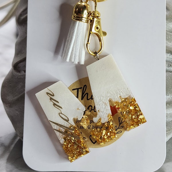 Resin Letter Keychain - Etsy
