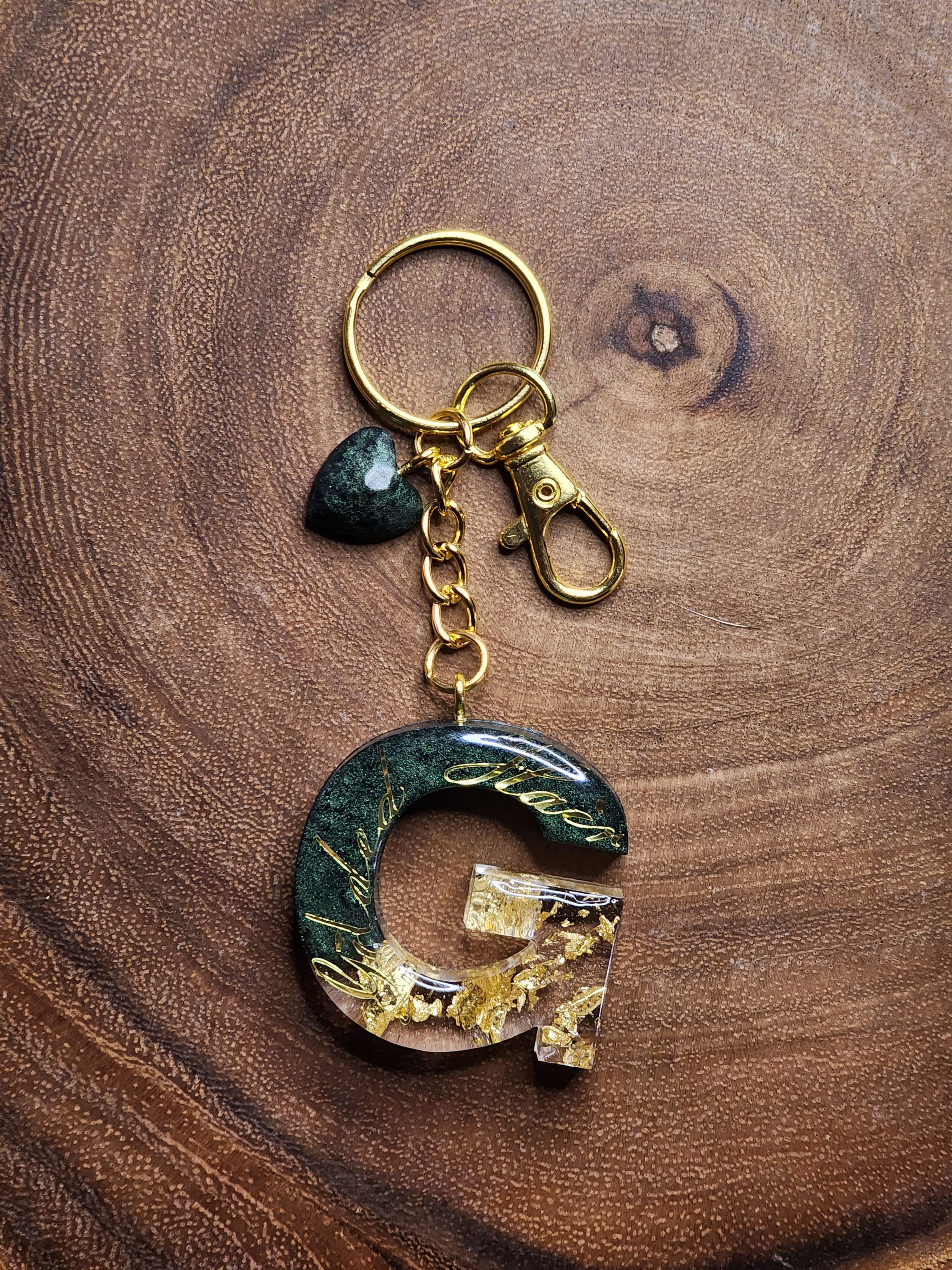 Personalized Custom Handmade Resin Letter Gold / Green - Etsy