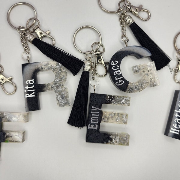 Resin Letter Keychain - Etsy