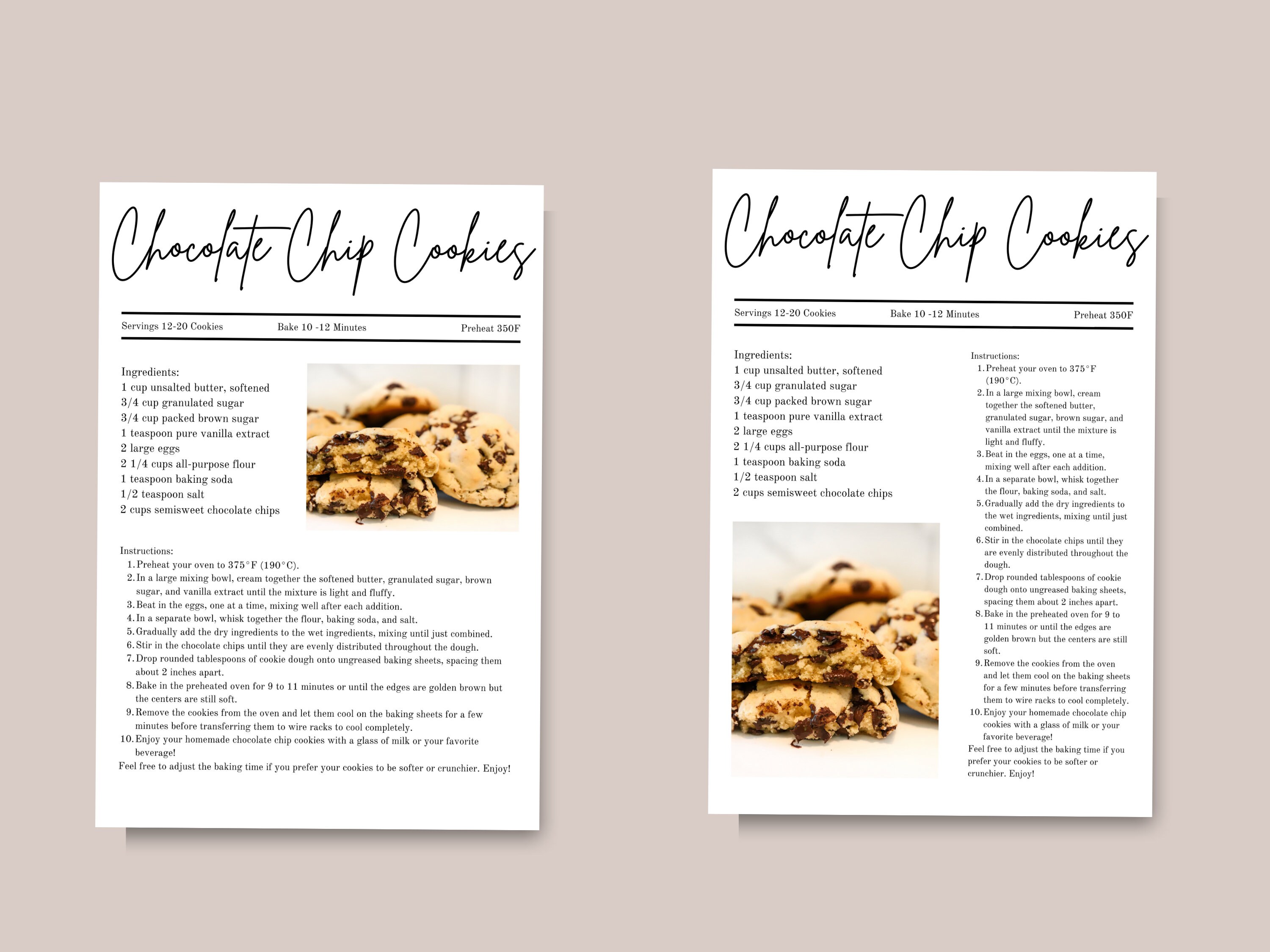 Recipe Sheet Templates, Simple Recipe Cards, EDITABLE Recipe Sheet ...