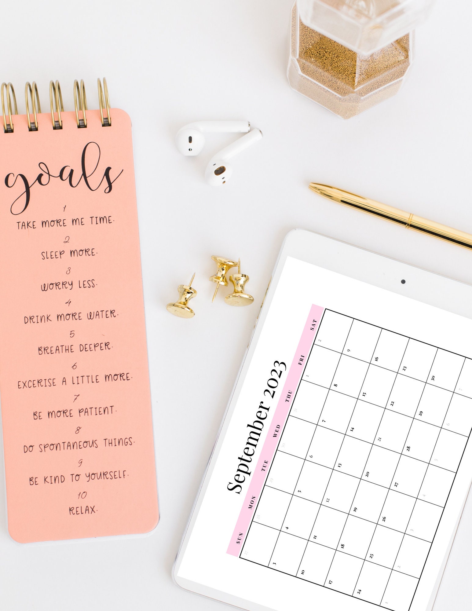 2023 Printable Calendar Horizontal 2023 Digital Calendar - Etsy