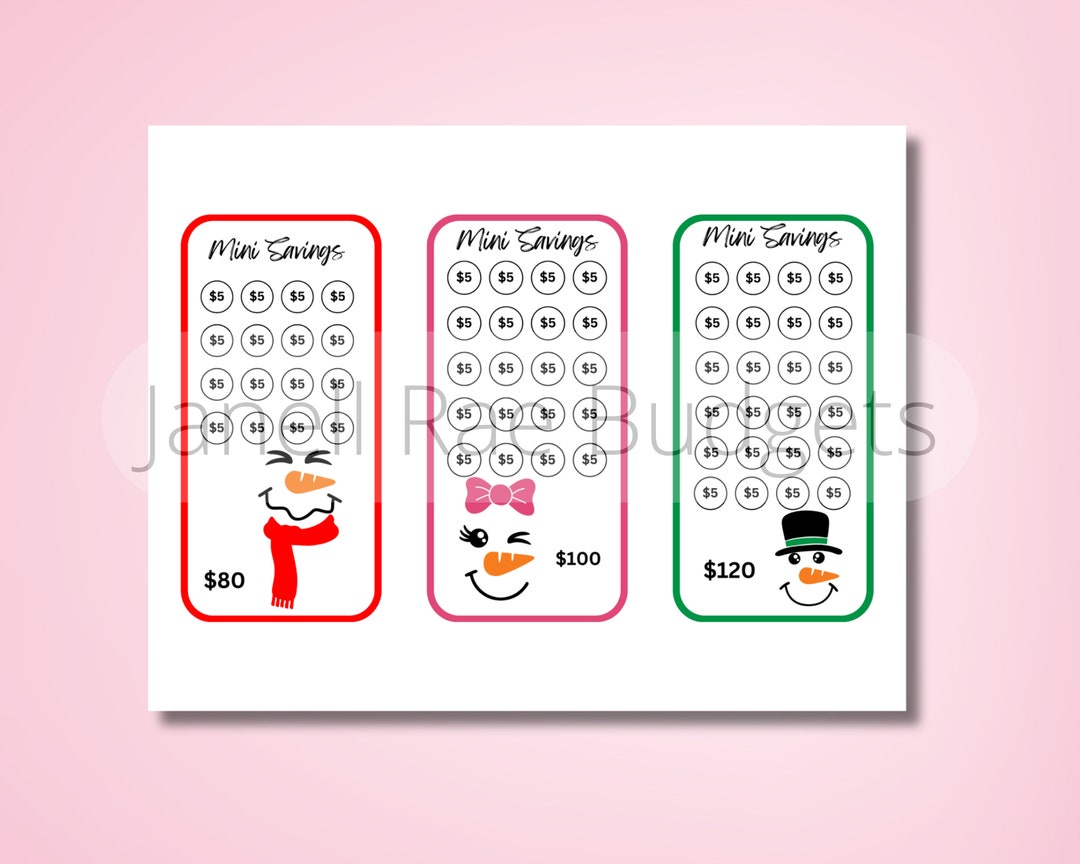 Snowman Mini Savings Challenge | Digital Download - Etsy
