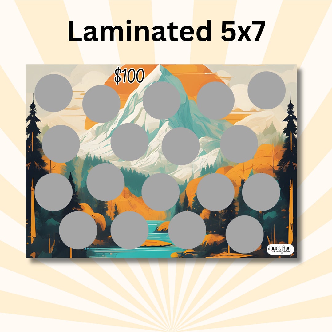 Retro Mountain Landscape Laminated 5x7 Savings Scratch Off - Etsy