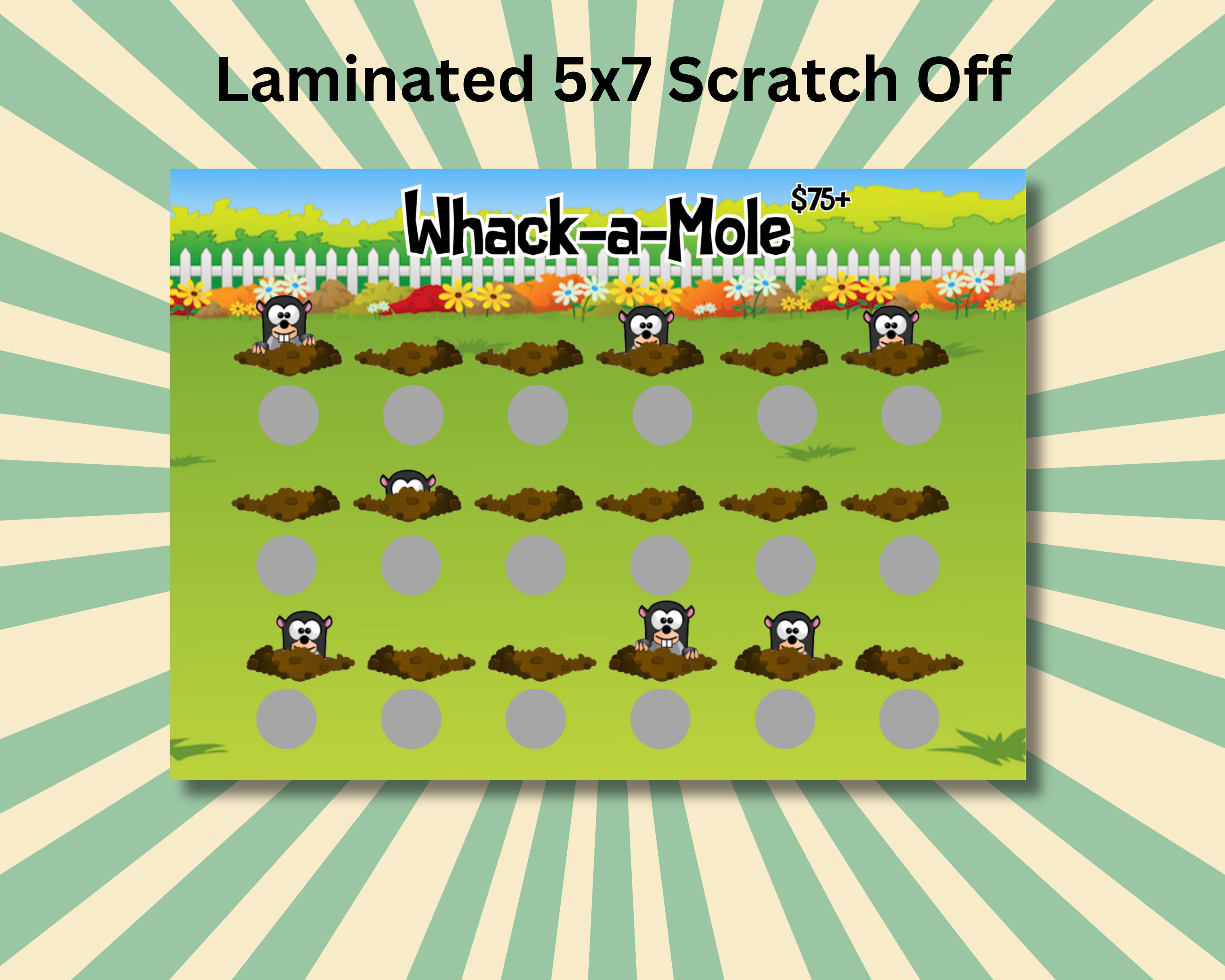Whack a Mole Laminated 5x7 Savings Scratch Off - Etsy