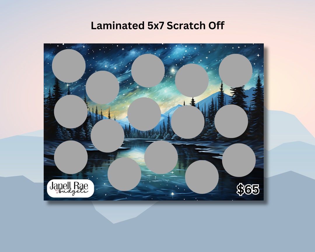 Mountain Landscape Laminated 5x7 Savings Scratch Off - Etsy