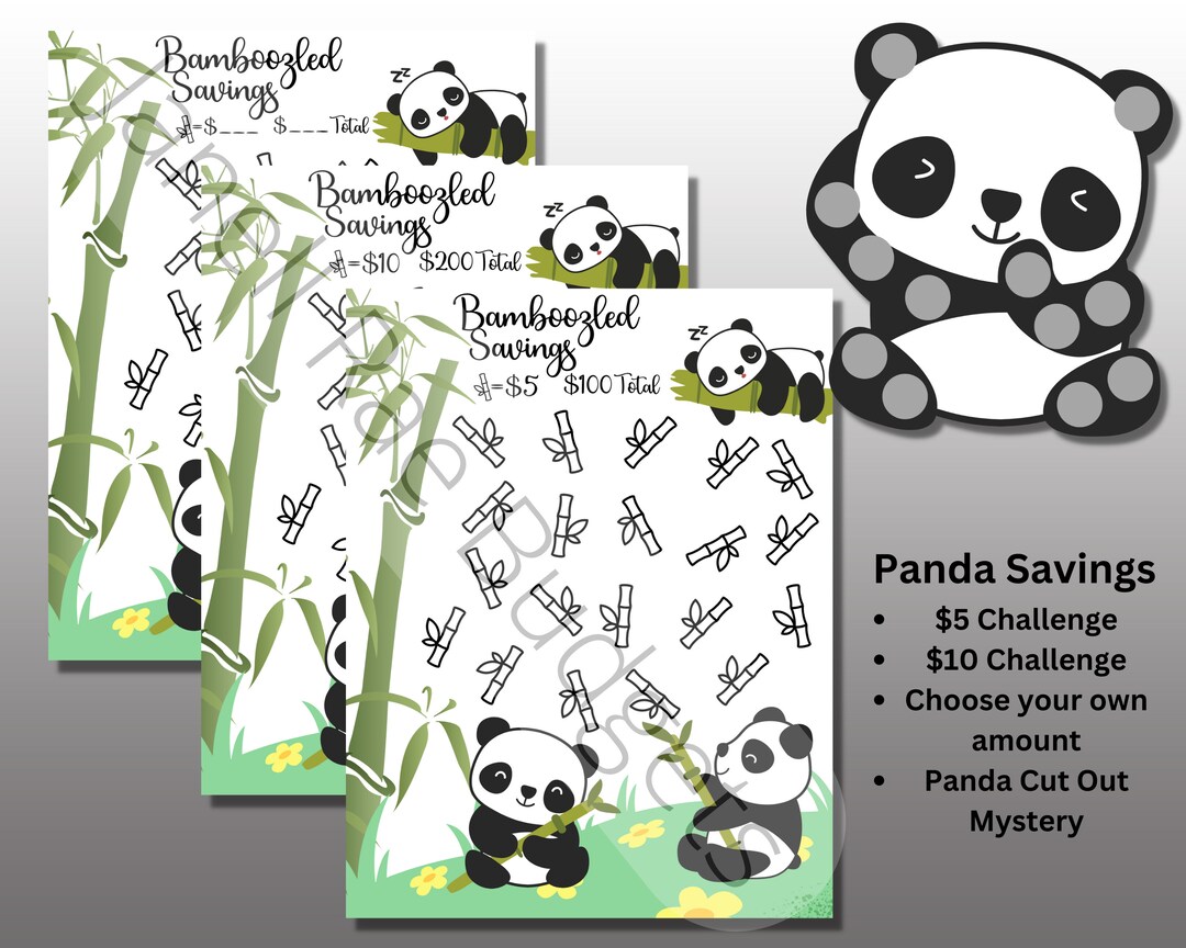 Panda Savings Challenge, Panda Scratch Off - Etsy