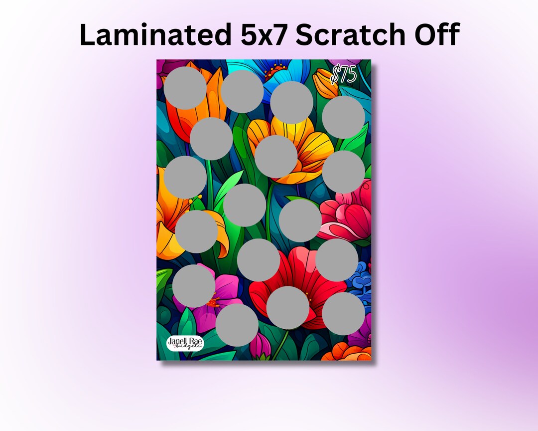 Vibrant Spring Flowers Laminated 5x7 Savings Scratch Off - Etsy