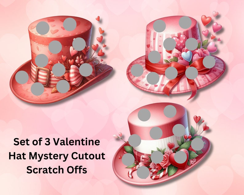 Valentine's Day Hats Scratch off Mystery Challenge - Etsy