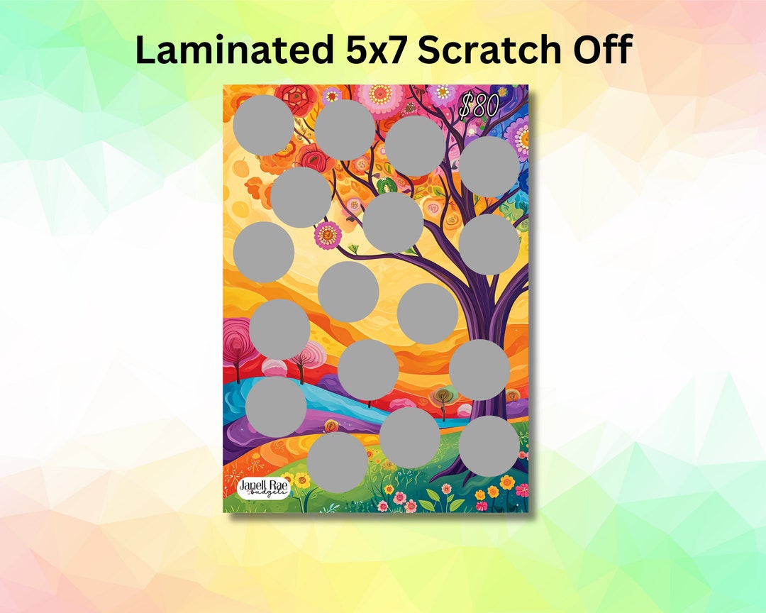 Spring Tree With Orange Sky Laminated 5x7 Savings Scratch Off - Etsy