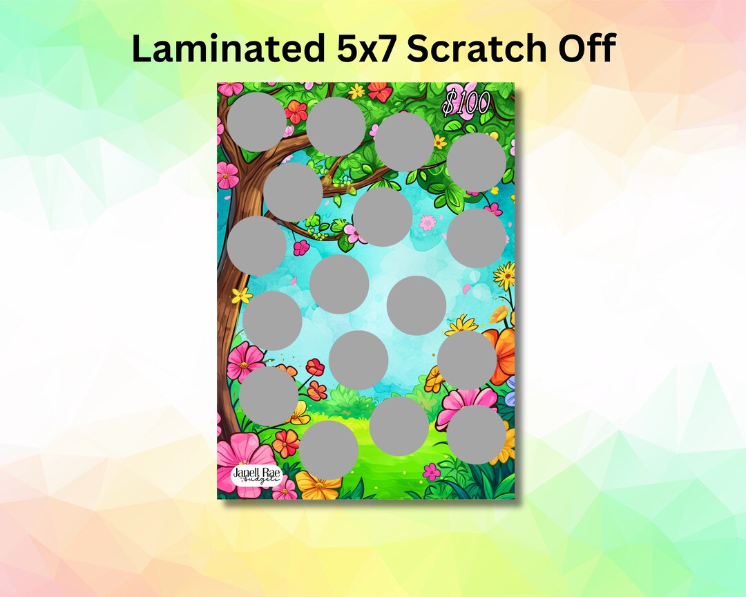 Spring Tree Laminated 5x7 Savings Scratch Off - Etsy