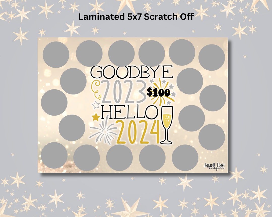 Goodbye 2023 Hello 2024 Laminated 5x7 Savings Scratch Off - Etsy