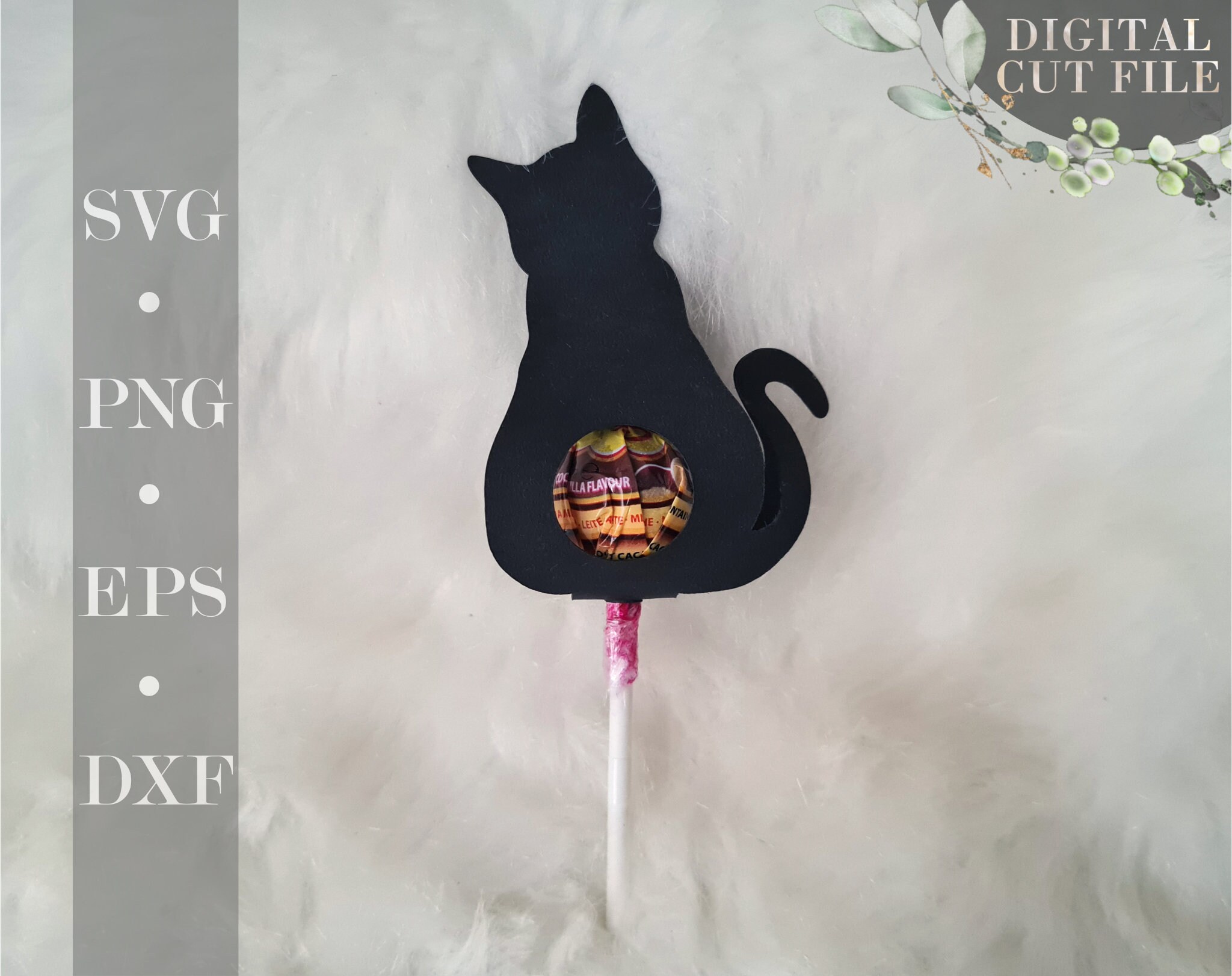 Cat Lollipop Holder-halloween Lollipop Holder Svg-candy Holder Svg ...