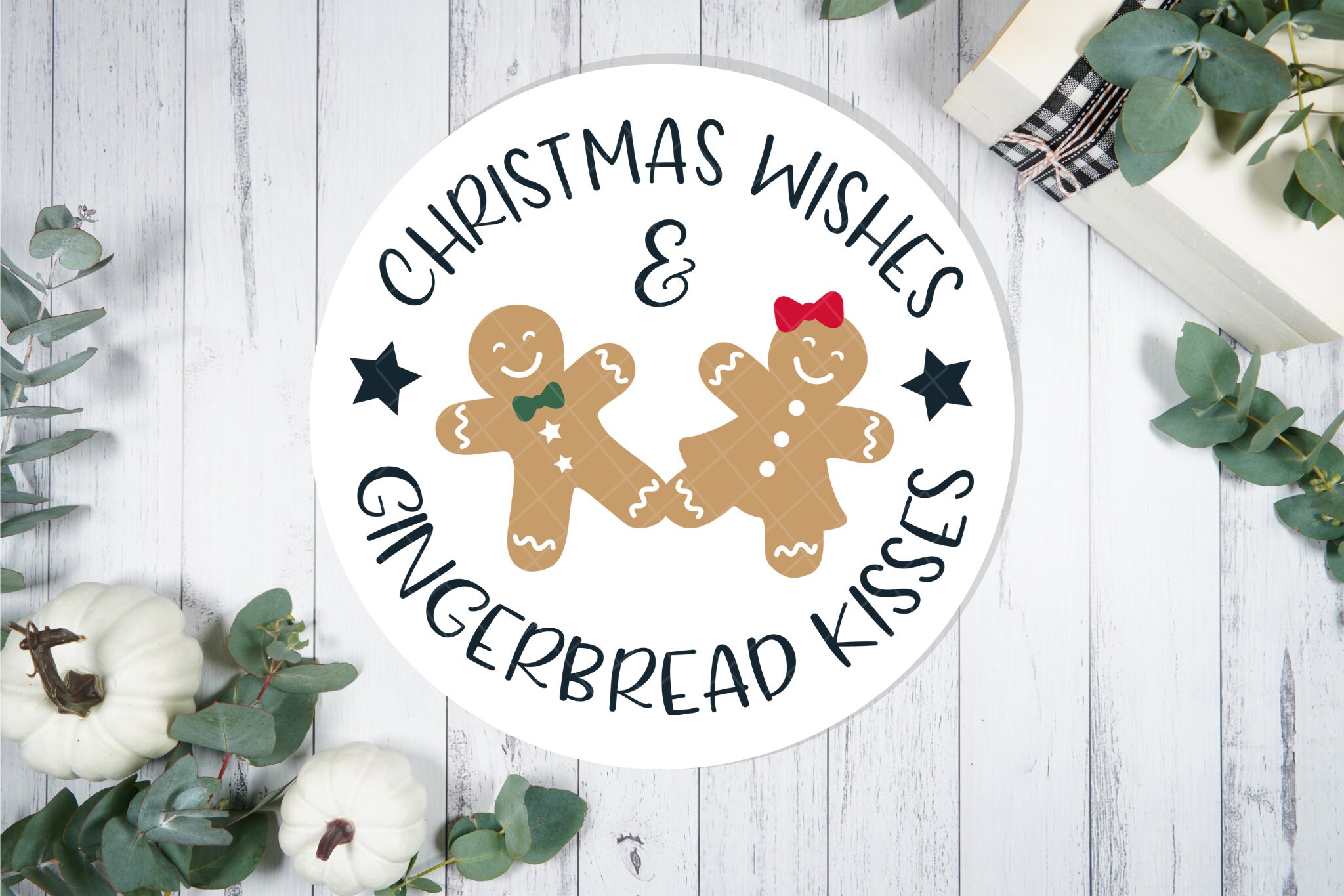 Christmas Wishes and Gingerbread Kisses SVG Png-christmas Gingerbread ...