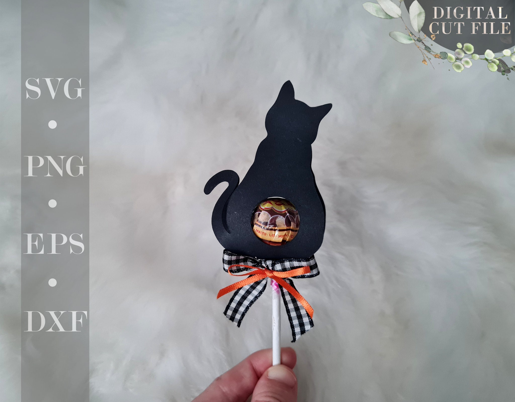 Cat Lollipop Holder-halloween Lollipop Holder Svg-candy Holder Svg ...