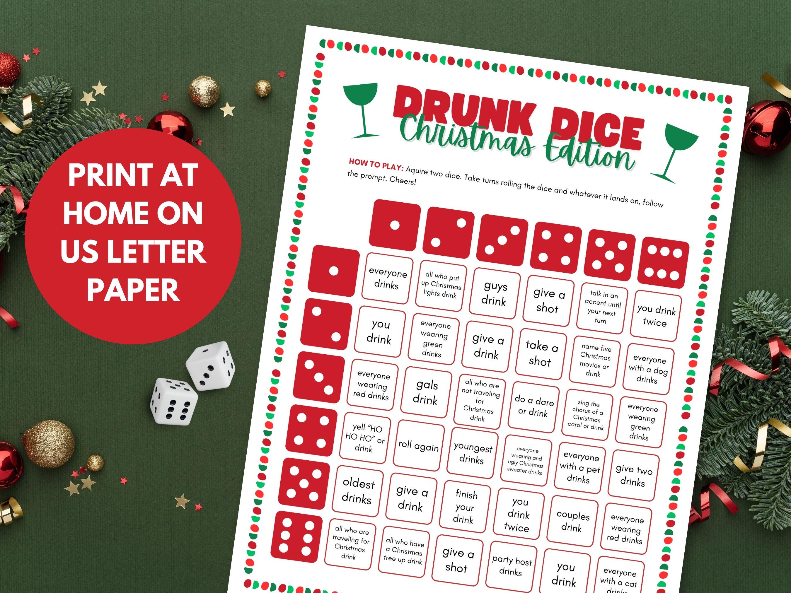 Christmas Drunk Dice Game: Holiday Party Fun (PDF) - Etsy