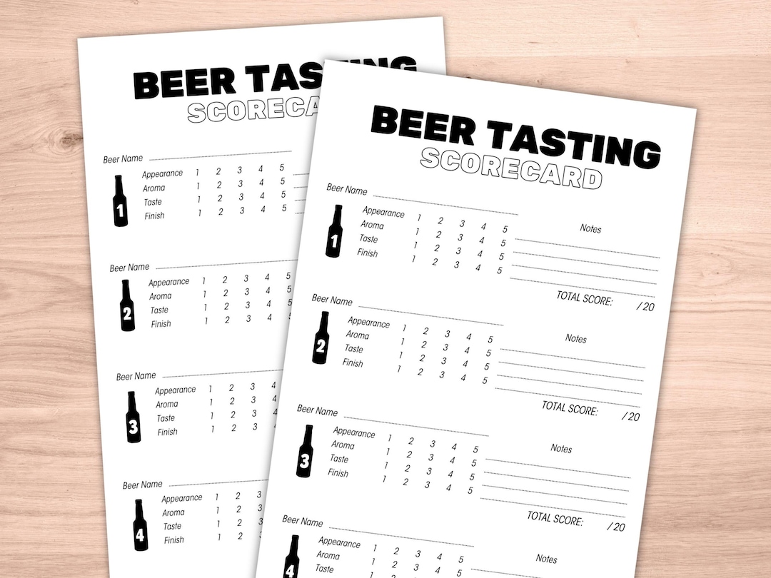 Printable Beer Tasting Notes, Beer Tasting Scorecard, Beer Tasting ...