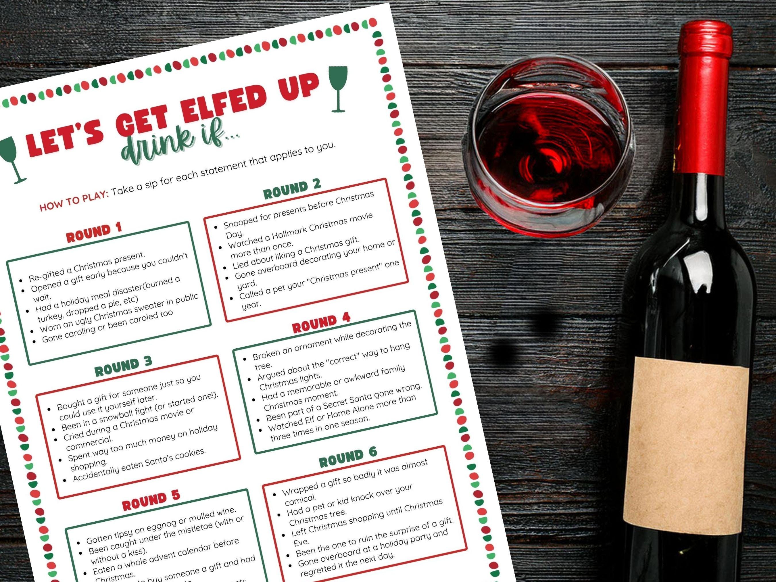 Printable Christmas Drinking Game, Drink If Game, Office Party Game ...