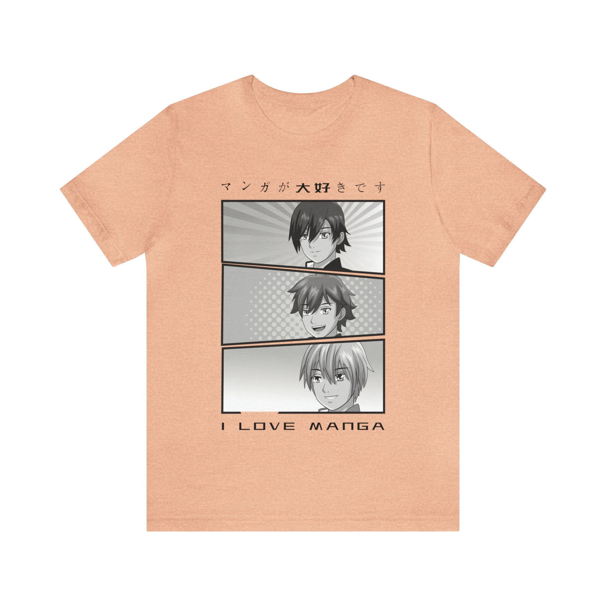 I Love Manga Tee Black White Illustrative and Typographic - Etsy