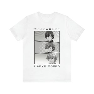 I Love Manga Tee Black White Illustrative and Typographic - Etsy