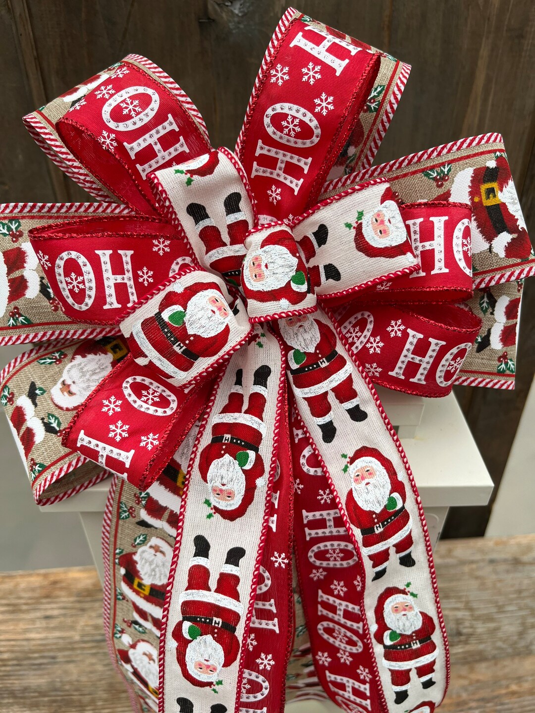 Santa Bow Christmas Bow Santa Claus Bow Christmas Wreath - Etsy