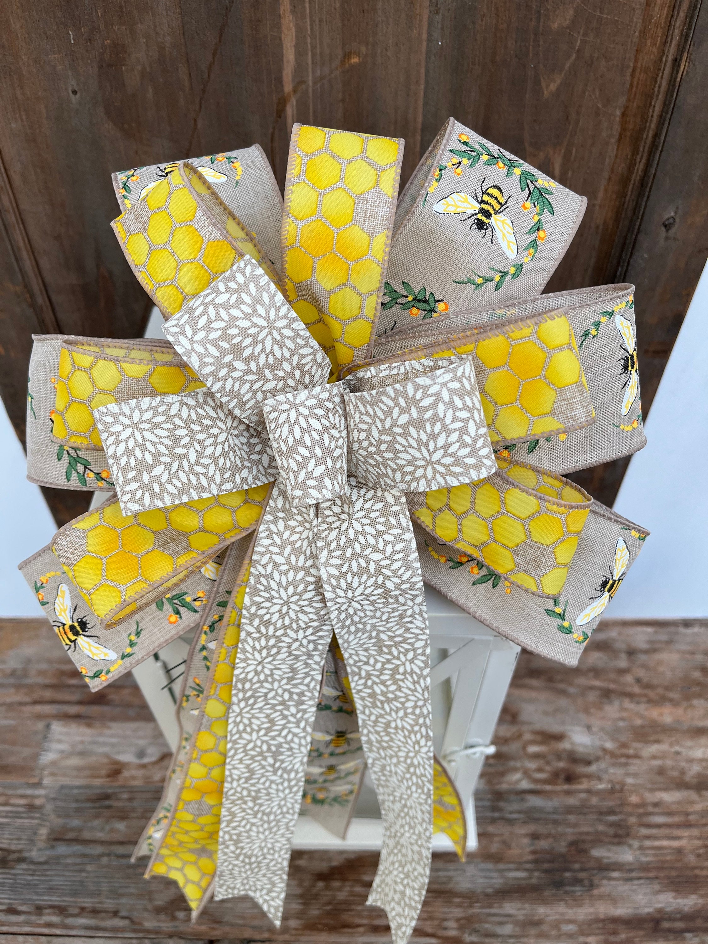 Bee Bow, Summer Bee Bow, Bees and Honey Bow, Bee Ribbon, Black and ...