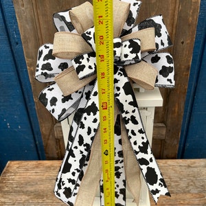 Cow Bow, Black and White Cow Bow, Cow Spots Bow, Black and White Bow ...